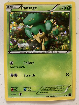 2012 POKEMON PANSAGE 2/12 HOLO McDONALD'S CARD CCG | eBay