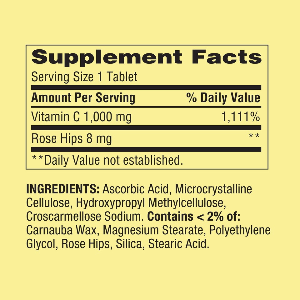 Vitamin C with Rose Hips Tablets, 1000 mg, 500 Count, does not ship to ...