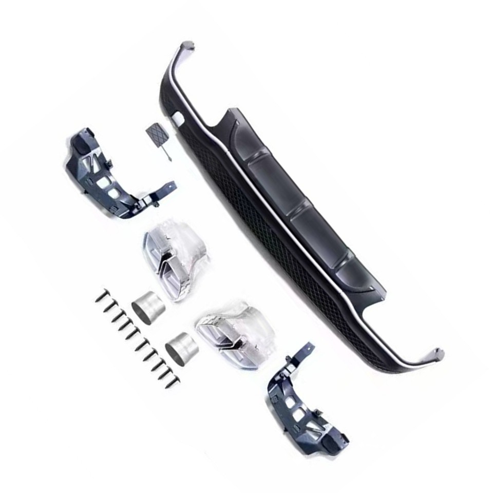 Rear Diffuser Exhaust Pipe Kit Silver For Benz C207 E-Coupe 2014-2015 ...