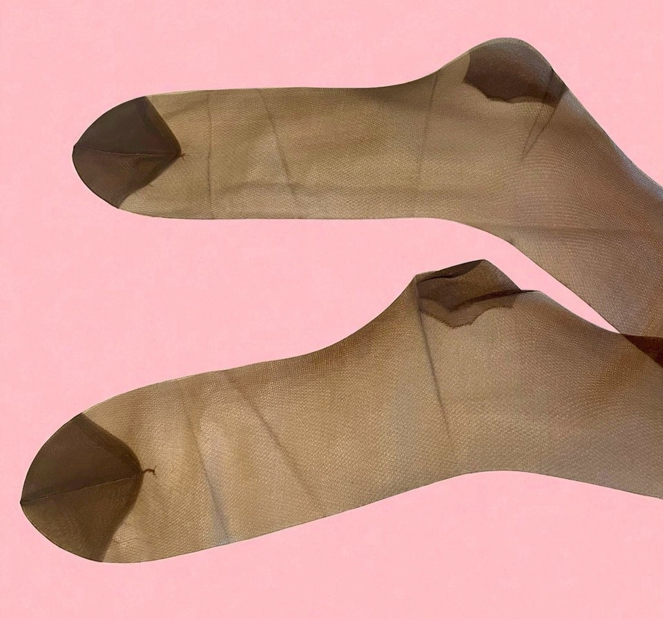 Vtg Seamless Mesh Nylon “Beaute’” Stockings 11-35” Lace Guard Top RHT ...