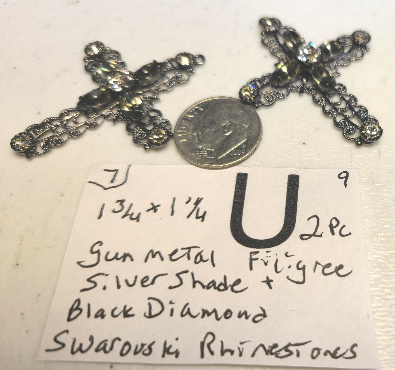 Vtg Lot #13 Mostly Miriam Haskell Cross Necklace Pendant Filigree ...