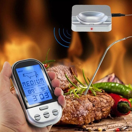 Wireless BBQ Thermometer Remote Programmable Meat Thermometer with ...