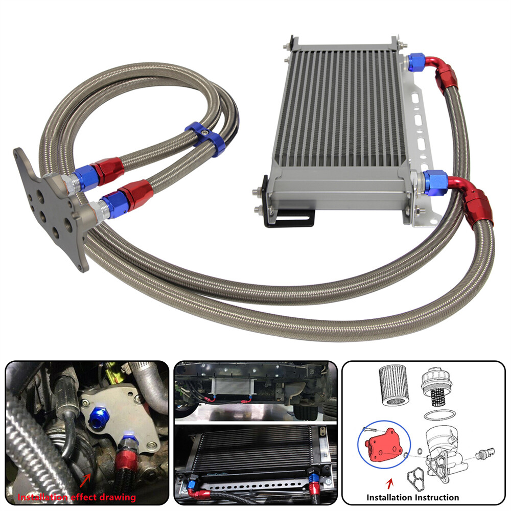 19 Row Oil cooler +Filter Adapter Hose Kit For BMW Mini Cooper S R56 1 ...