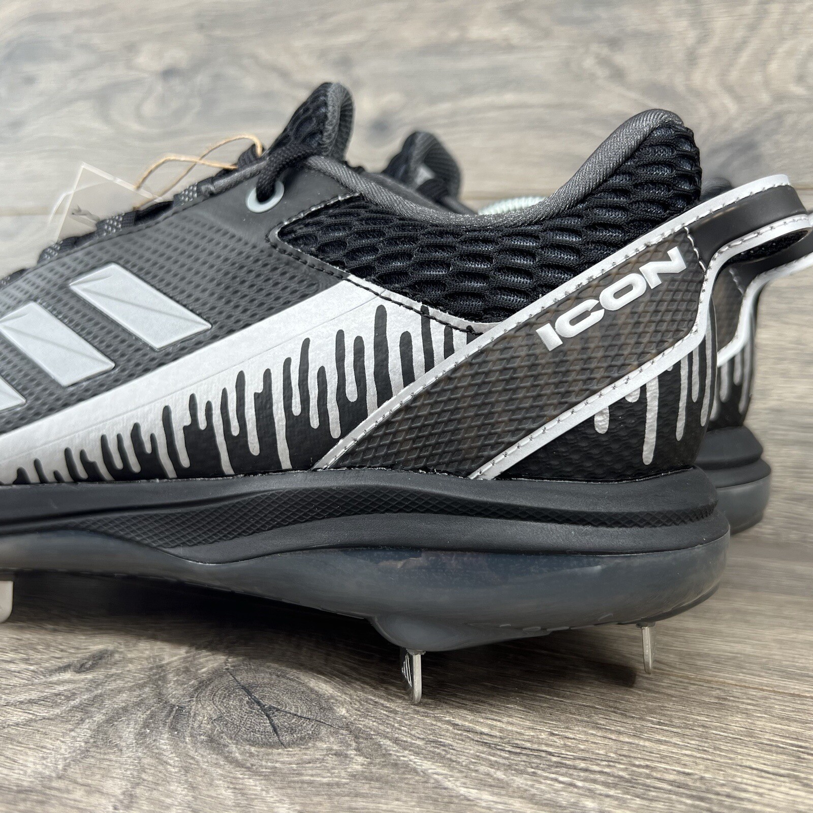 Adidas Icon 7 Dripped Out Baseball Cleats Mens Size 8.5 Black Silver ...