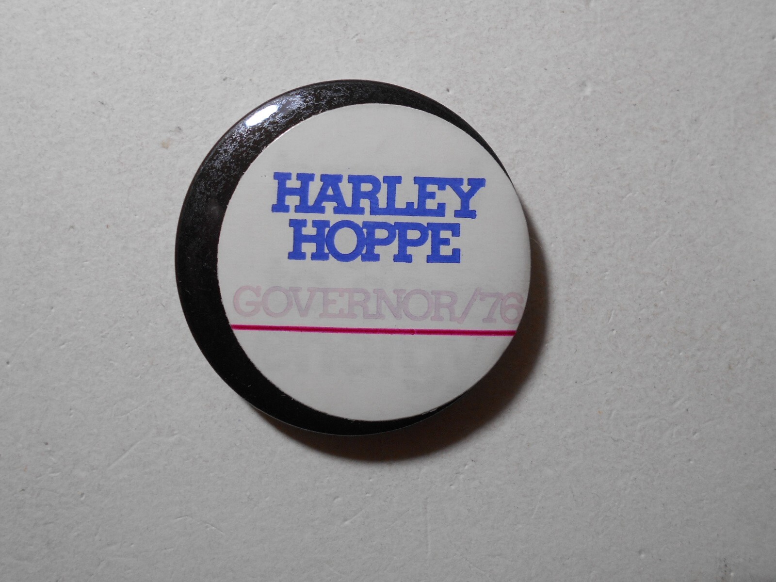 1-3/4" Harley Hoppe Washington Governor sticker on cello pinback button ...