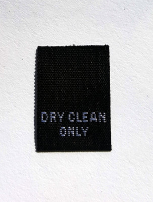LOT 250 PCS BLACK FOLDED WOVEN CARE LABEL TAGS - DRY CLEAN ONLY | eBay
