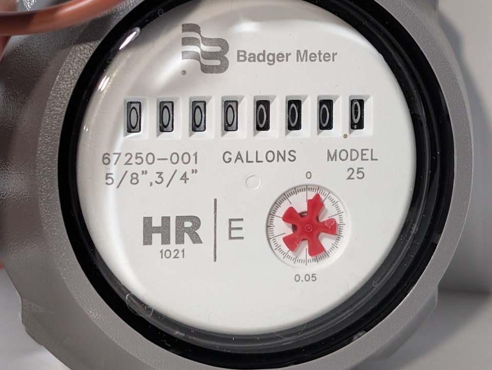 Badger Model 25 HR-E Water Meter Register in Gallons, 5/8", 3/4", 67250 ...