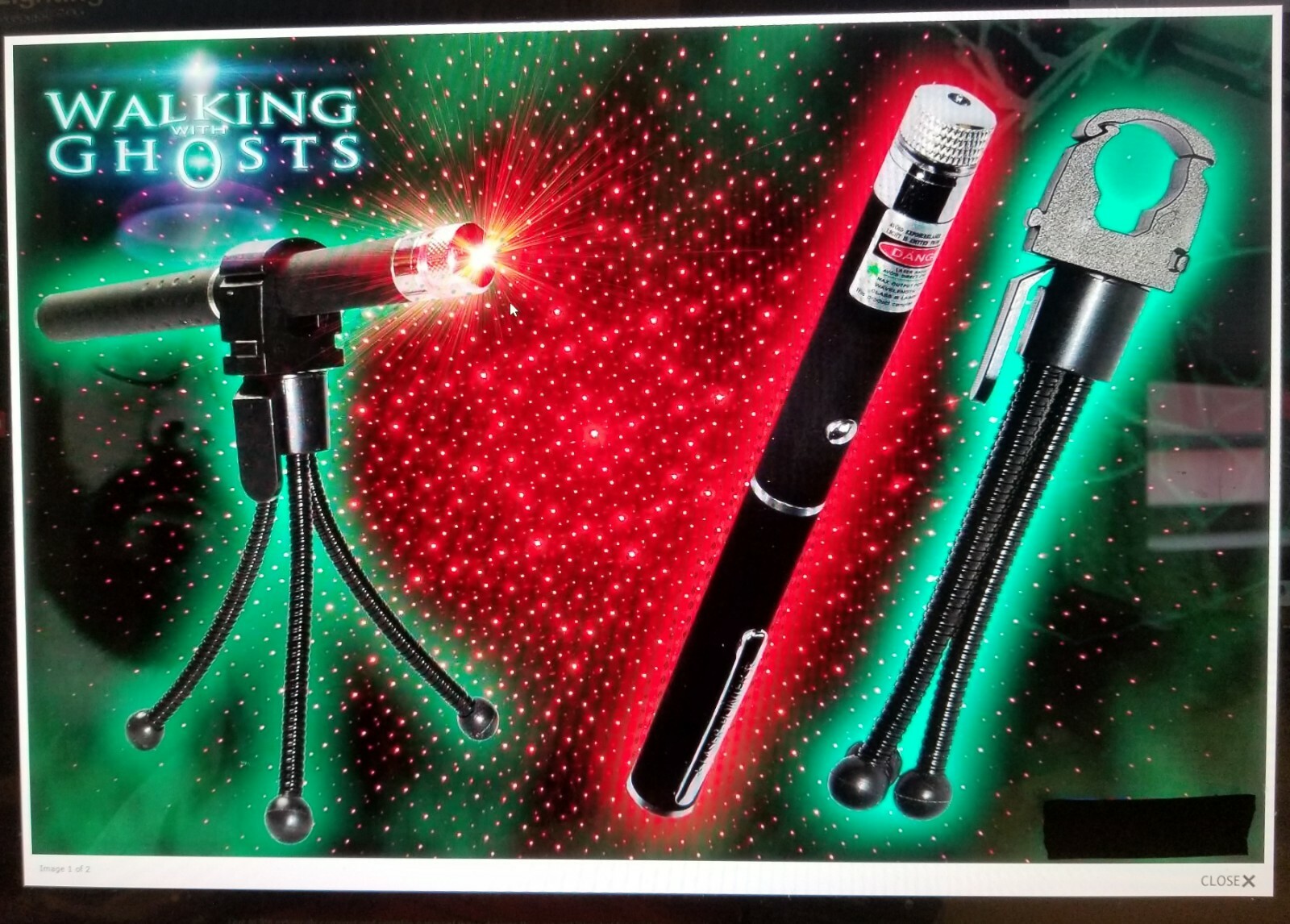 GHOST HUNTING EQUIPMENT RED LASER GRID PEN, HOLDER + TRIPOD KIT 2021 ...