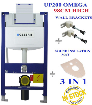 Geberit Duofix 98cm Omega, wall hung toilet frame, WALL BRACKETS & MAT ...