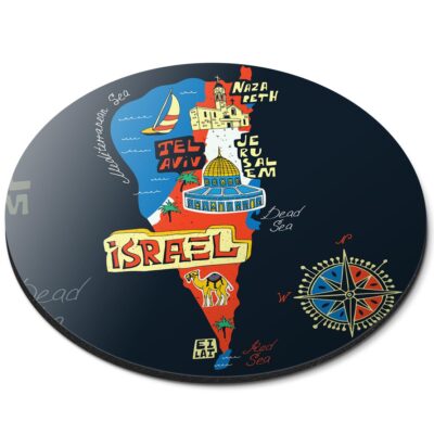 Round Mouse Mat Israel Tel Aviv Flag Map Landmarks #58714 | eBay UK