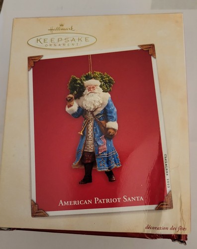 HALLMARK Keepsake AMERICAN PATRIOT SANTA 2003 Christmas Ornament | eBay