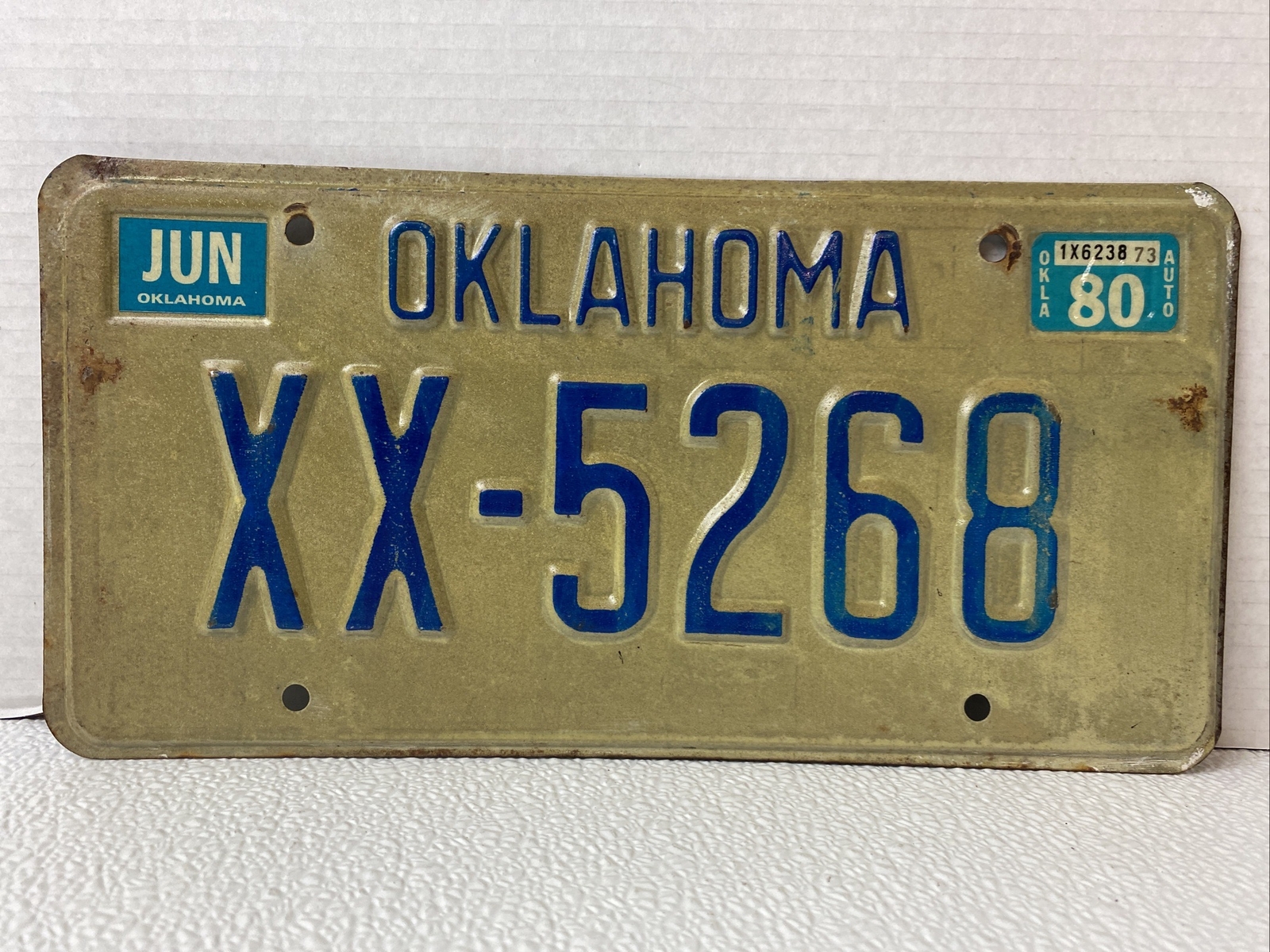 1981 Oklahoma License Plate XX-5268 Collectible June 80 Tags | eBay