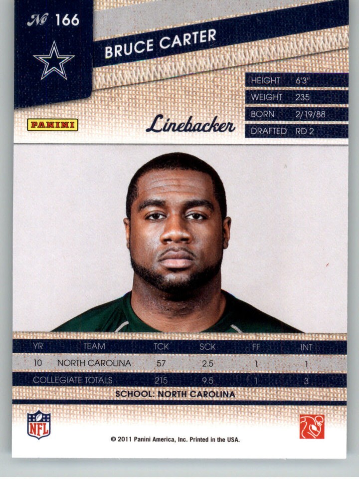 2011 Panini Threads #166 Bruce Carter RC - Dallas Cowboys Rookie | eBay