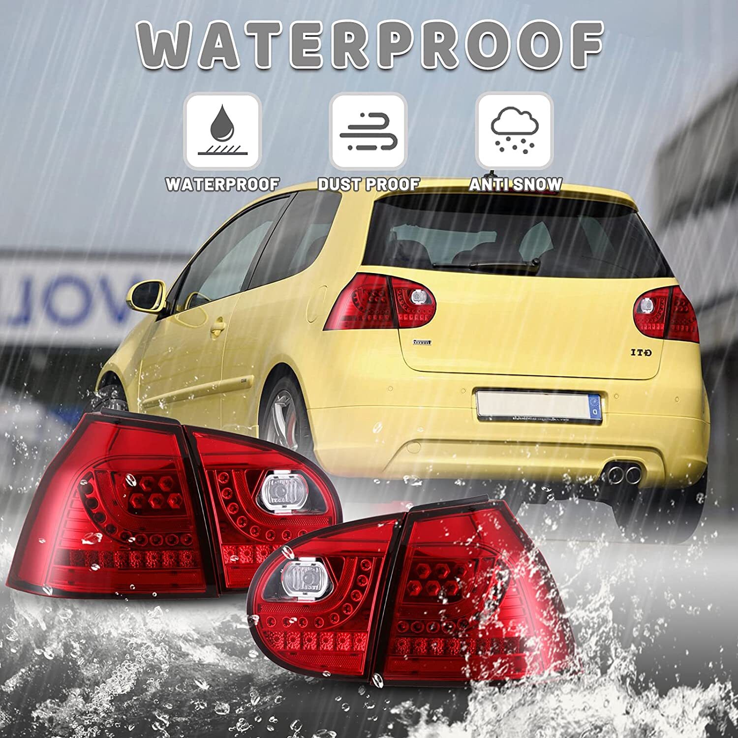 LED Tail Lights For 2006-2009 Volkswagen VW GTI Rabbit Golf MK5 Rear ...