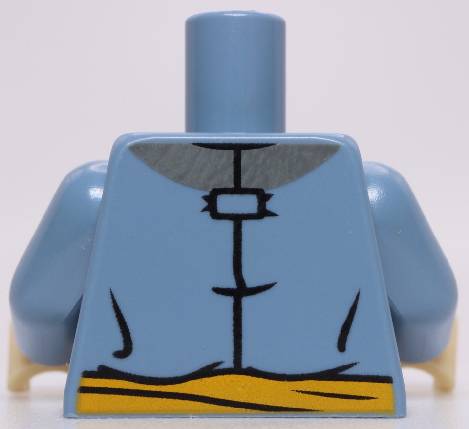 Lego Sand Blue Torso Tunic Tan Chest Bright Light Orange Sash | eBay