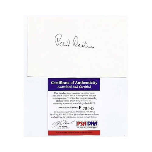 Paul Castner Signed Index Card - PSA DNA | eBay