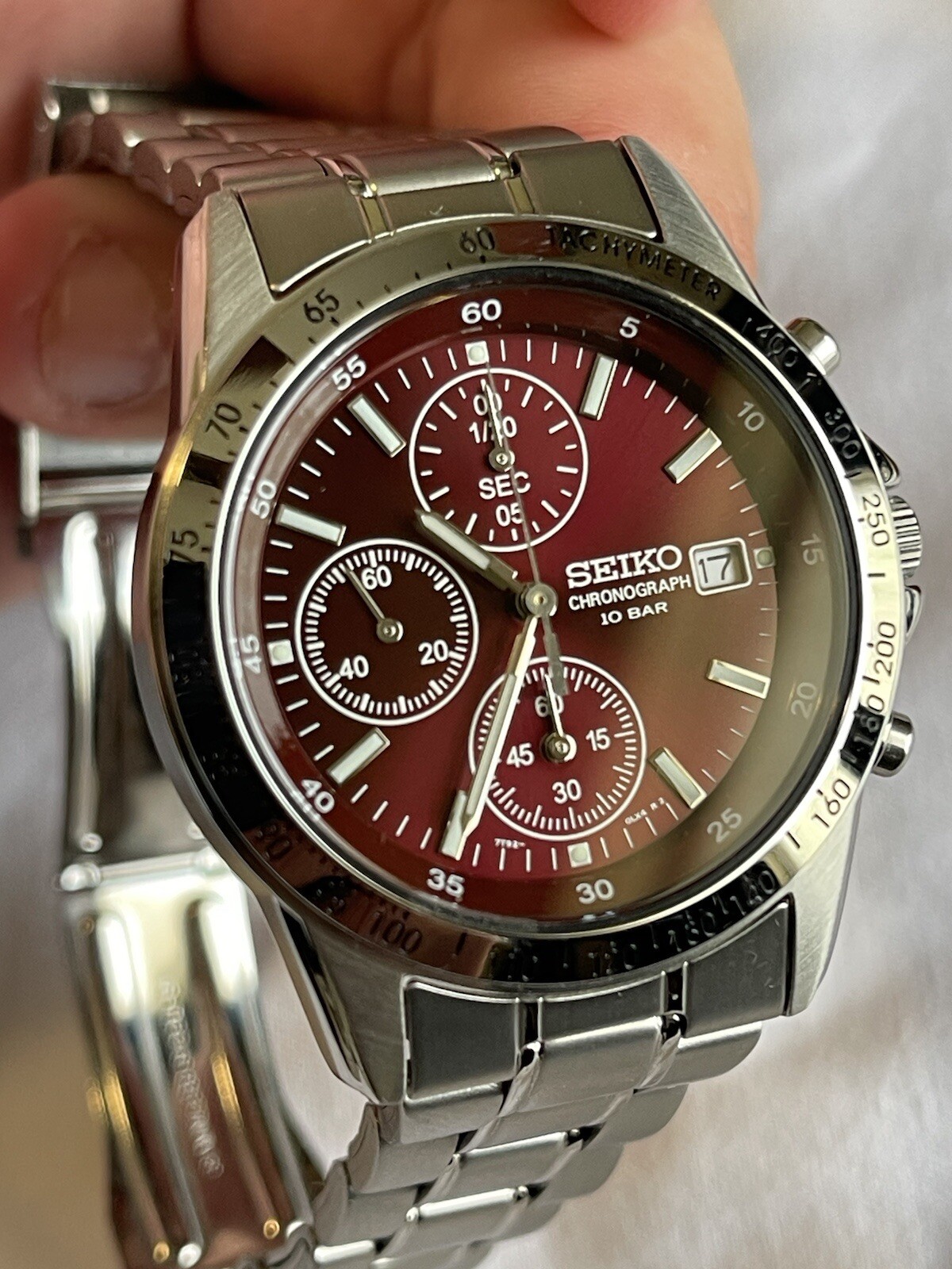 SEIKO SPIRIT SBTQ045 Chronograph Men's Watch Dial Color Red Limited ...