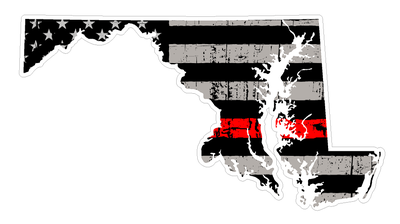 Maryland State (C21) Thin Red Line Vinyl Decal Sticker Car/Truck Laptop ...