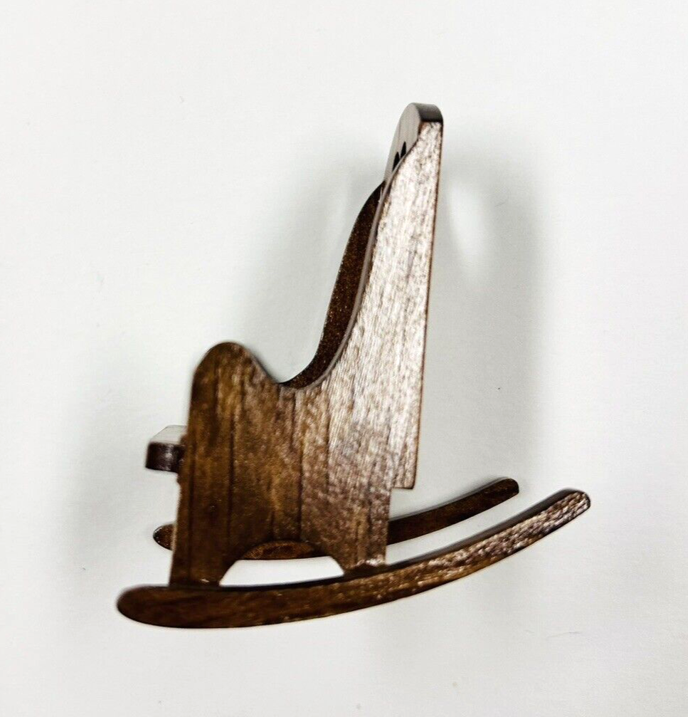 Dollhouse Miniature Rustic Rocking Chair Primitive 1:12 Wood Cushion 2 ...