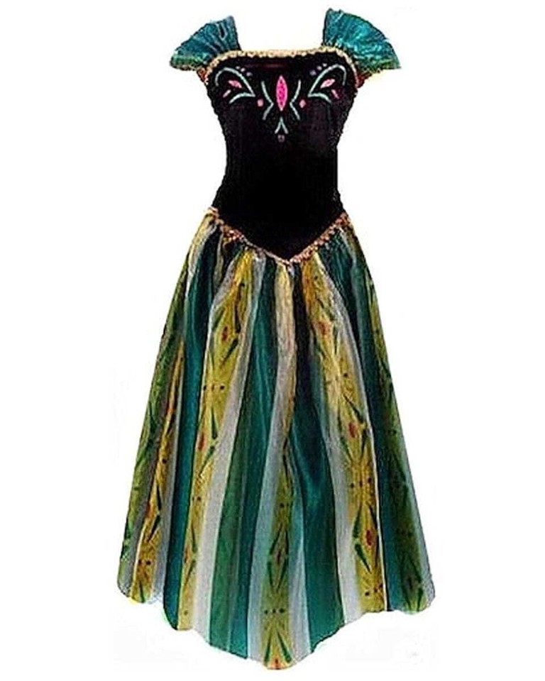 N1045 Green Princess Anna Fancy Dress Up Snow Queen Womens Book Week ...