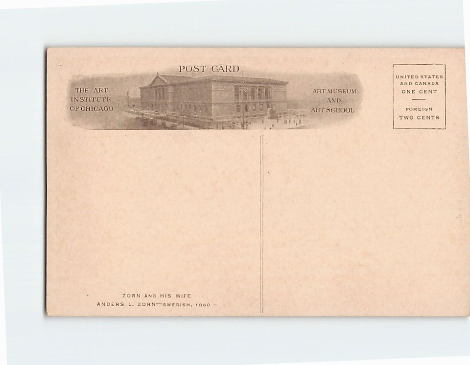 Postcard Zorn and his Wife Art Drawing by Anders L. Zorn | eBay