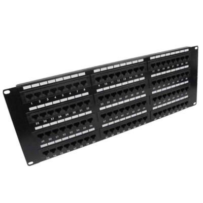 Cat5e 96 Port Patch Panel RJ45 110 Punch Down Rack Mount with Wire Management 4U | eBay