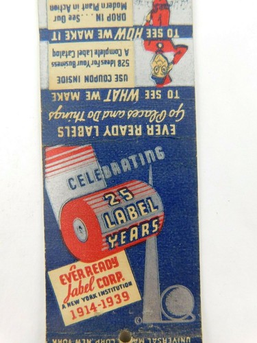 25 Label Years Ever Ready Labels Vintage Matchbook Cover | eBay