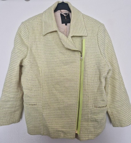 Ted Baker Yellow, Pink & Gold Tweed Jacket - Size L | eBay
