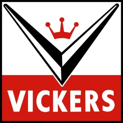 VICKERS Gasoline V w/ Crown Logo NEW Sign 28" Dia. Square USA STEEL XL ...