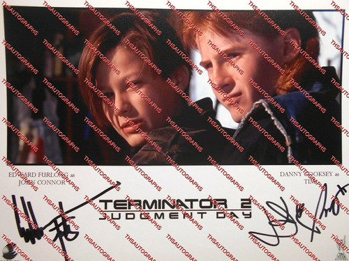 EDWARD FURLONG & DANNY COOKSEY Original Signed - BIG PHOTO - TERMINATOR ...