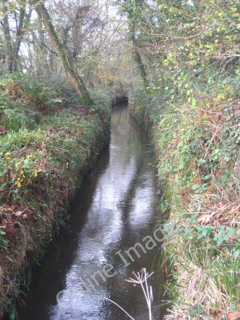 Photo 6x4 Leat in Carmears Wood Tywardreath Highway This leat comes ...