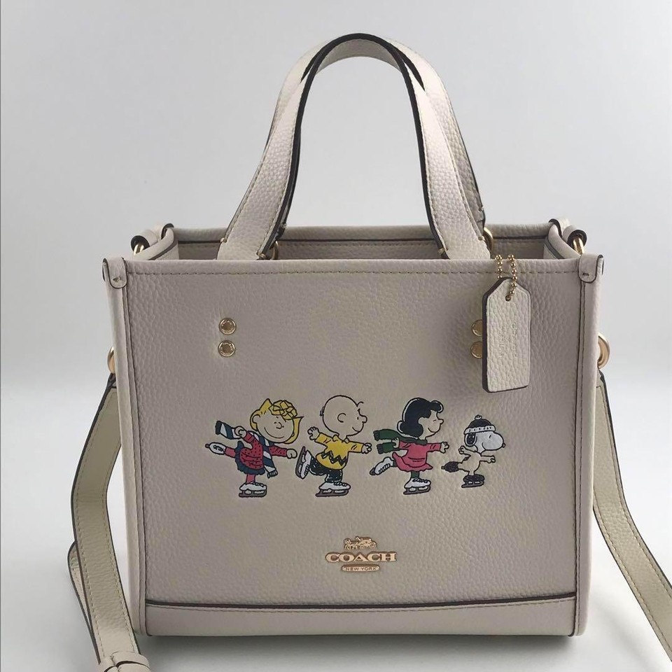 COACH x Peanuts Shoulder Tote Bag Dempsey Carryall Snoopy & Friends ...