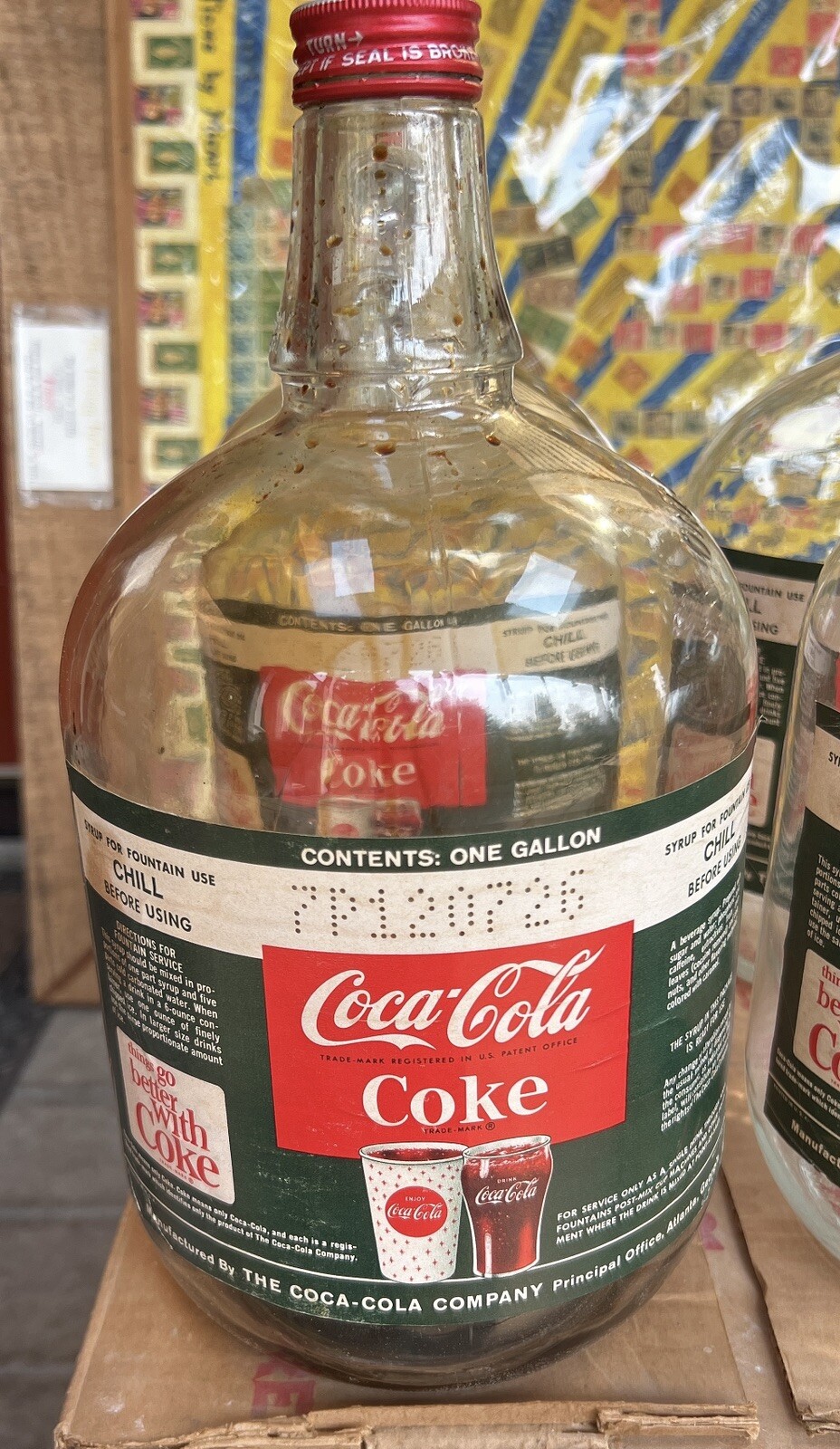 VTG 1960's 1 Gallon Coca-Cola Coke Syrup Glass Jug Bottle W/Cap ...