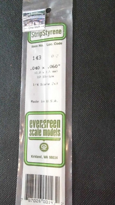 Evergreen Scale Models #143 Strips (.040" X .060" X 14") Opaque White ...