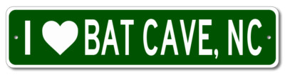 I Love Bat Cave, North Carolina Metal Wall Decor City Limit Sign ...