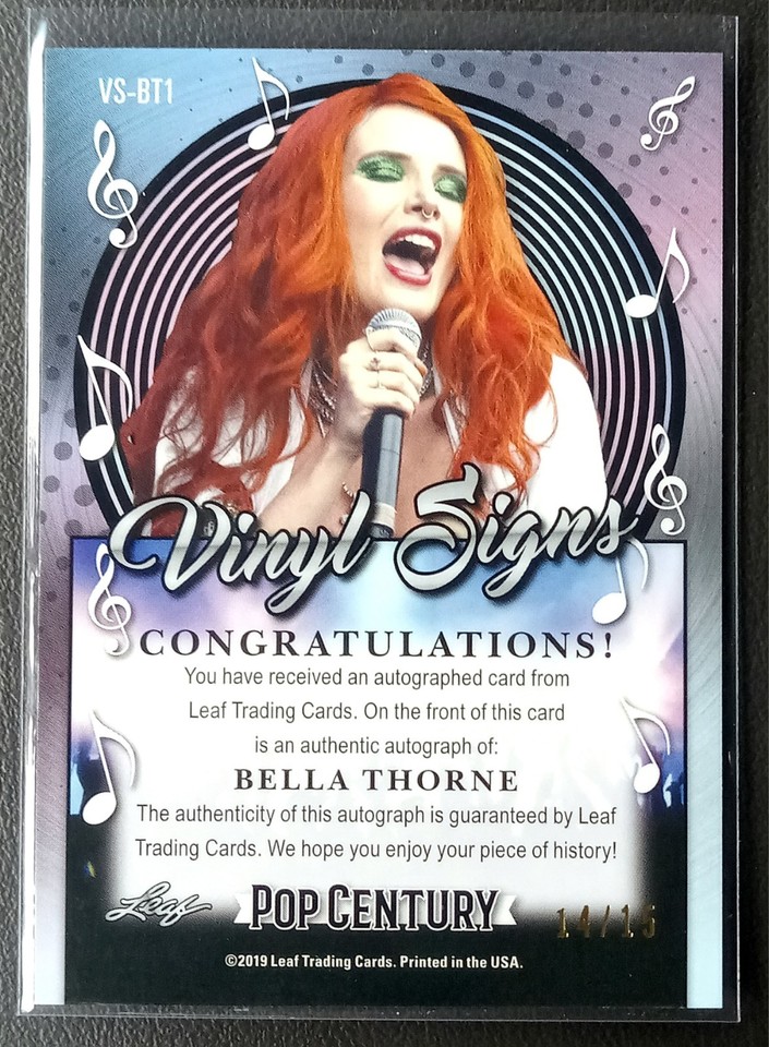 (2) 2019 Leaf Pop Century Bella Thorne autos. Actress, Director ...