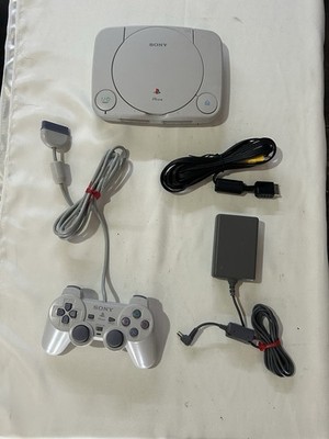 Official Sony PlayStation 1 PS1 Slim PSone Console W/Hookups & Dog Bone ...