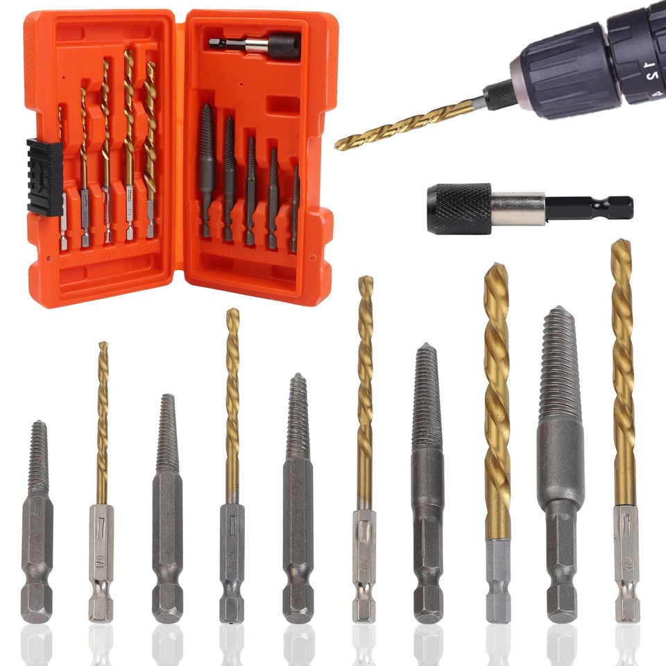 HSS Drill Bits Screw Extractor Set Multi Sizes Available 135 Degree ...
