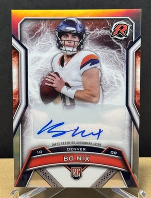 2025 Topps Resurgence Bo Nix Resurgence Rookie Signatures Refractor ...