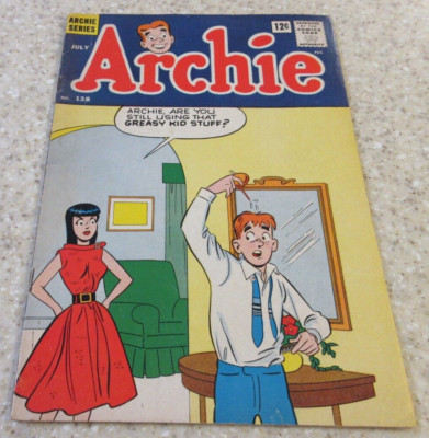 Archie 138, (VF- 7.5) 1963 , Classic Greasy Kid Stuff Cover! | eBay