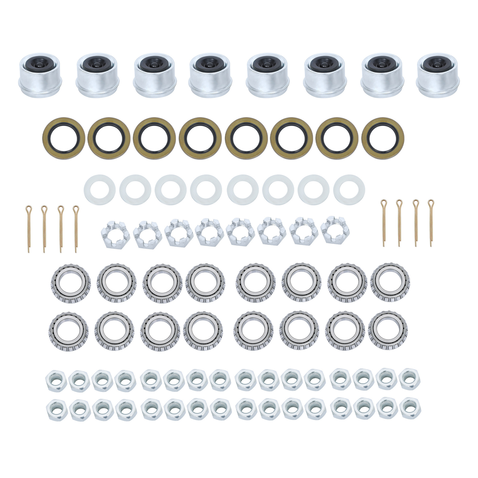 W/ 1" Round BT8 Spindle & 4 on 4" Bolt Idler Hub Pack of 8 Trailer Axle ...