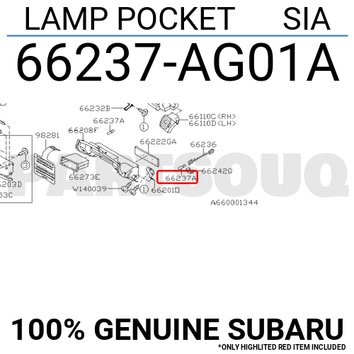 66237AG01A Genuine Subaru LAMP POCKET SIA 66237-AG01A | eBay
