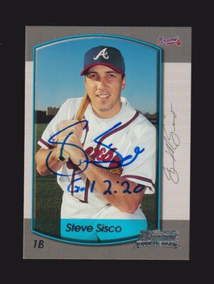 2000 BOWMAN #83 Steve Sisco ROOKIE ATLANTA BRAVES SIGNED AUTOGRAPH AUTO ...