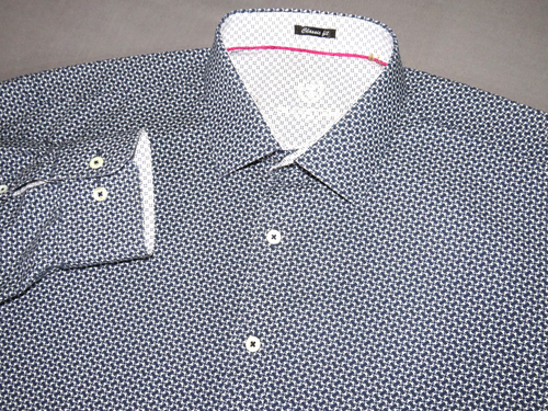 Men's BUGATCHI Classic Fit Long Sleeved Geometric Pattern Button Up ...