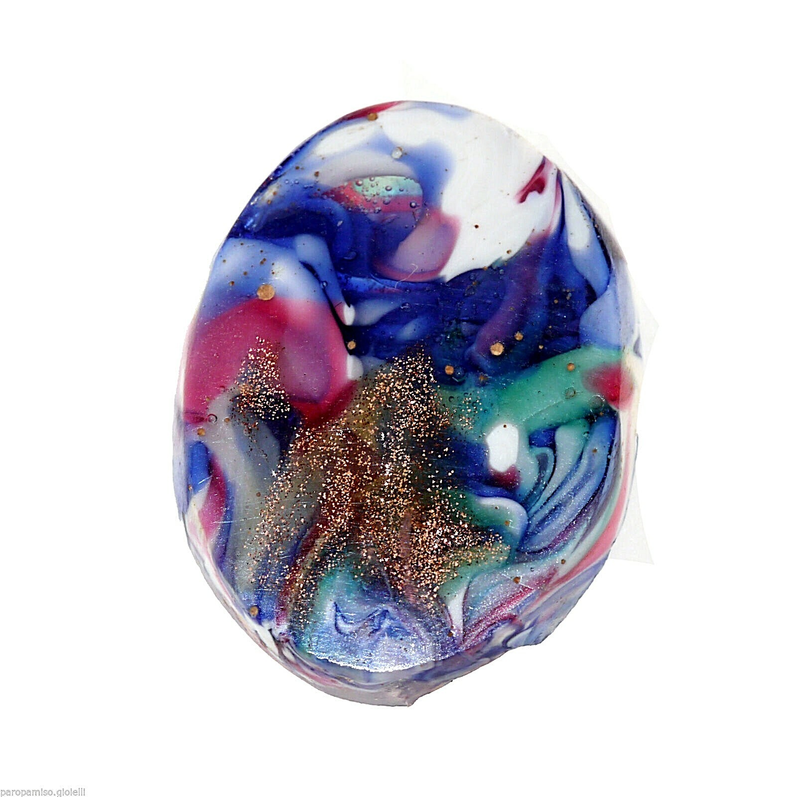 (0574) Franchini-Bigaglia, Glass Cabochon with Avventurina, Murano ...