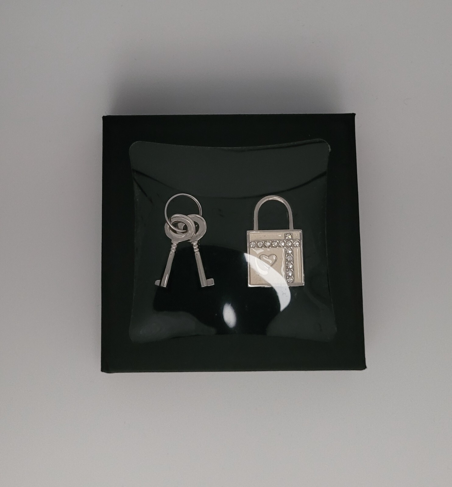 Handbag Charm Keychain White Lock & Keys With Crystal Rhinestone | eBay