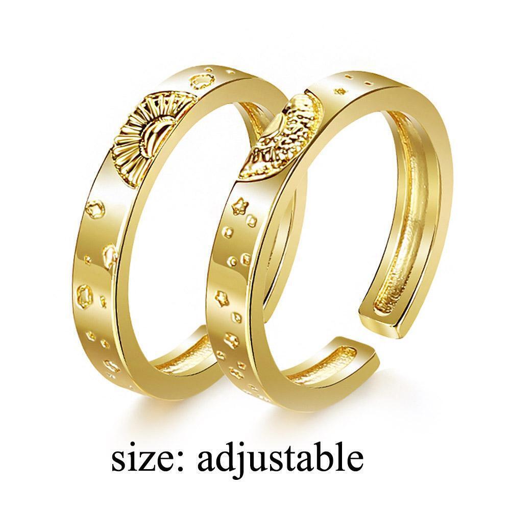 Couple's Opening Pair Rings Star Moon Pattern Simple-Rings R5B2 | eBay