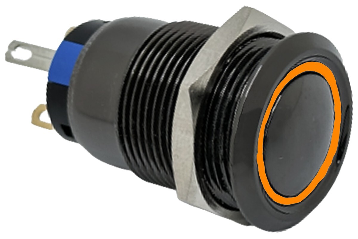 1" Momentary Steel Switch Push Button Orange Amber Angel Eye Halo 25mm 12V SPST | eBay