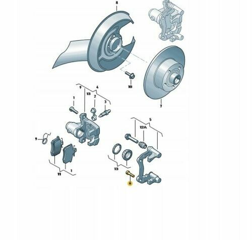 4 x Genuine VW AUDI SKODA Screw Rib Screw Brake Caliper M10x1,25mm ...