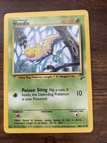 Pokémon TCG Weedle Base Set 2 100/130 Regular Unlimited Common | eBay
